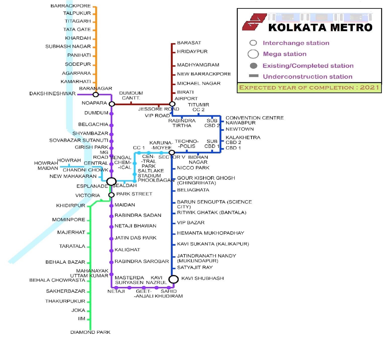 Kolkata Metro Station List 2025 and Route Map | Metro Ticket Price List