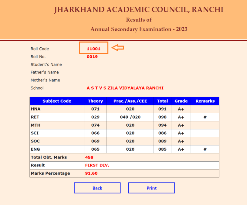 Jharkhand all School Roll Code List 2023 PDF Download